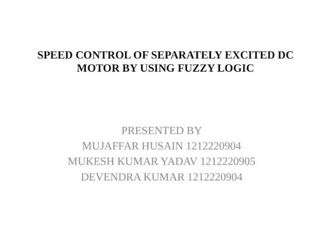 PPTX Speed Control Of Separately Excited Dc Motor By Ppt DOKUMEN TIPS
