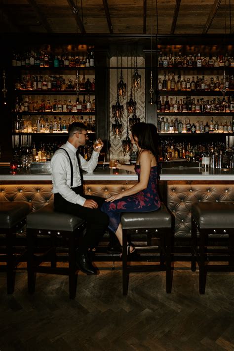 Cocktail Bar Engagement Photos Intimate Couples Photos Montana