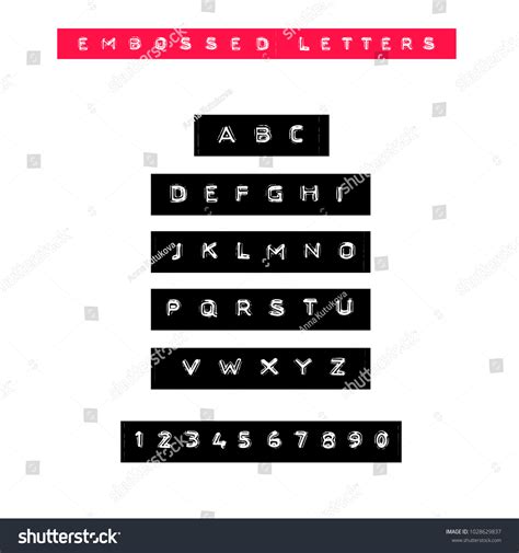 Embossed Letters Tape Font Vintage Adhesive Stock Vector Royalty Free
