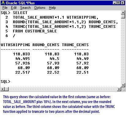 Number Functions TO CHAR ROUND TRUNC