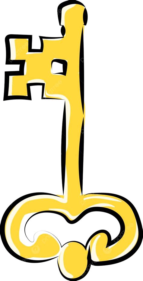 golden keyillustrationvector on white background security illustration