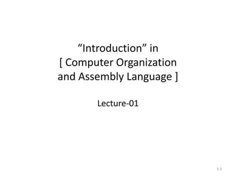 Computer Organization And Assembly Language Ppt Computing Technology And Computing