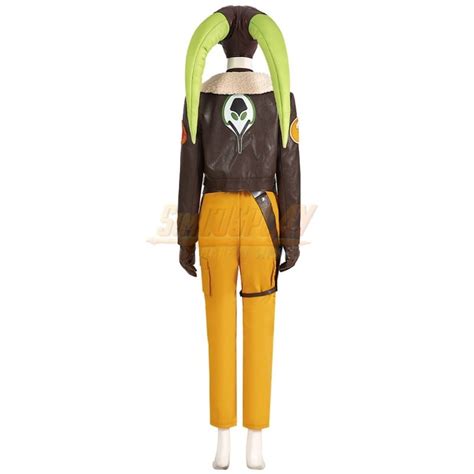 Star Wars Hera Syndulla Cosplay Costume Brown Leather Jacket Version