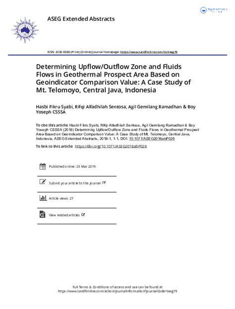Pdf Determining Upflowoutflow Zone And Fluids Flows In Geothermal Prospect Area Based On