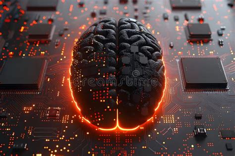 Artificial Intelligence Brain Concept on Circuit Board Background, Generative AI Stock ...
