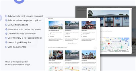 Event Venue Showcase For The Event Calendar Wp Plugins Ft Event And Carousel Envato Elements