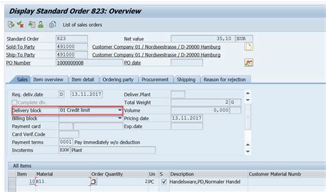 SD Delivery Block Report SAPCODES