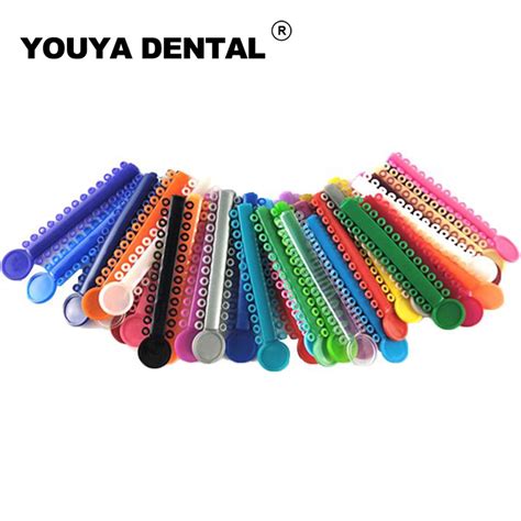 40pcs Pack Dental Orthodontic Elastic Ligature Orthodontics Elastic Multi Color Plastic Band