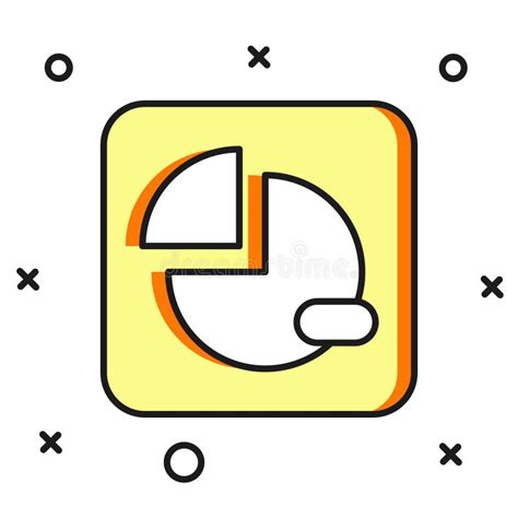 Filled Outline Pie Chart Infographic Icon Isolated On White Background Diagram Chart Sign Stock