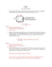 ENGR HW Solution Pdf ENGR HW Due Start Of Class W When Running The Alternator