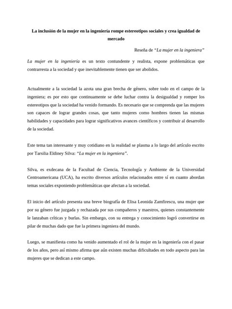 Dannaweeberg3reseña Pdf Ingeniería Mujer