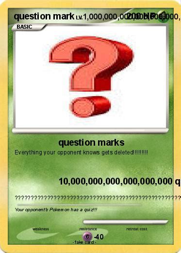 Pokémon Question Mark 29 29 Question Marks My Pokemon Card