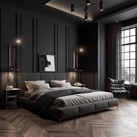 Modern Black Theme Bedroom Design