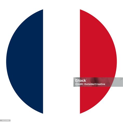 흰색 배경에 고립 된 원에서 프랑스의 국가 국기의 벡터 그림 0명에 대한 스톡 벡터 아트 및 기타 이미지 0명 3차원 형태 Bastille Day Istock