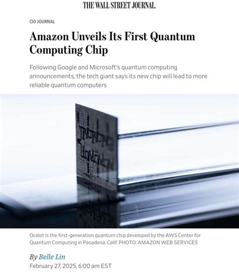 Amazon Introduces Ocelot Its First Quantum Computing Chip Amazon Web Keith King