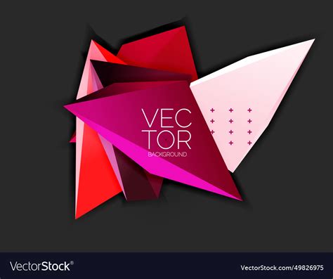 3d Triangles Geometric Abstract Background Vector Image