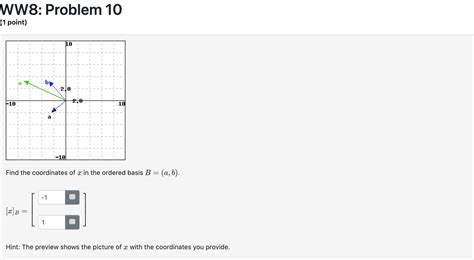 Solved WW8 Problem 10 1 Point Find The Coordinates Of Chegg Com
