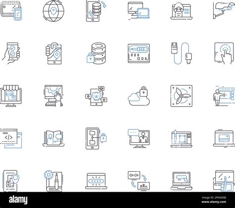 Firewall Line Icons Collection Security Protection Nerk Access