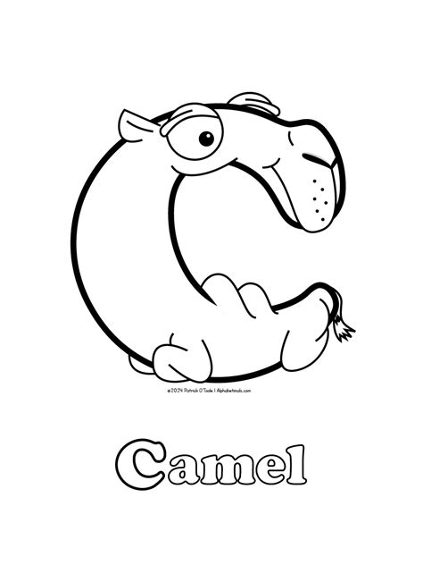Free Camel Coloring Page Alphabetimals