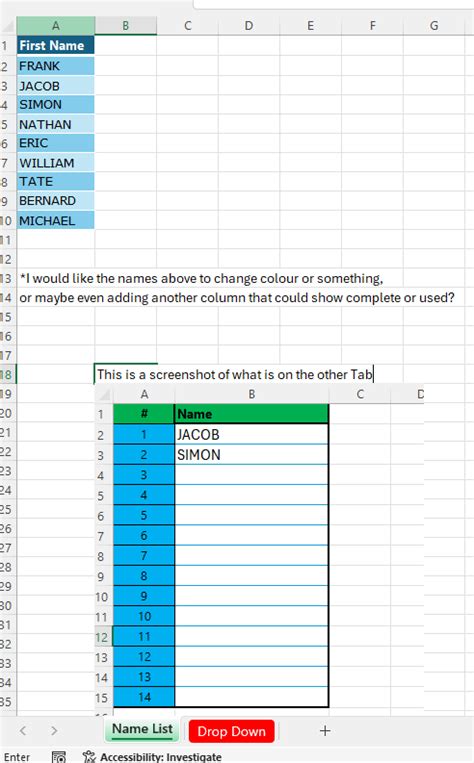 Using Drop Down List Rexcel