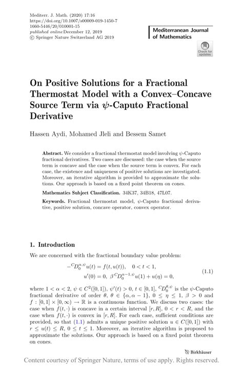 On Positive Solutions For A Fractional Thermostat Model With A Convexconcave Source Term Via ψ