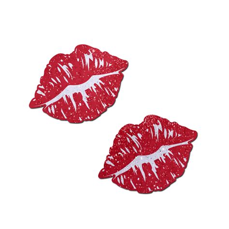 Pastease Sparkly Red Kissing Puckered Lips Pasties Chynna Dolls