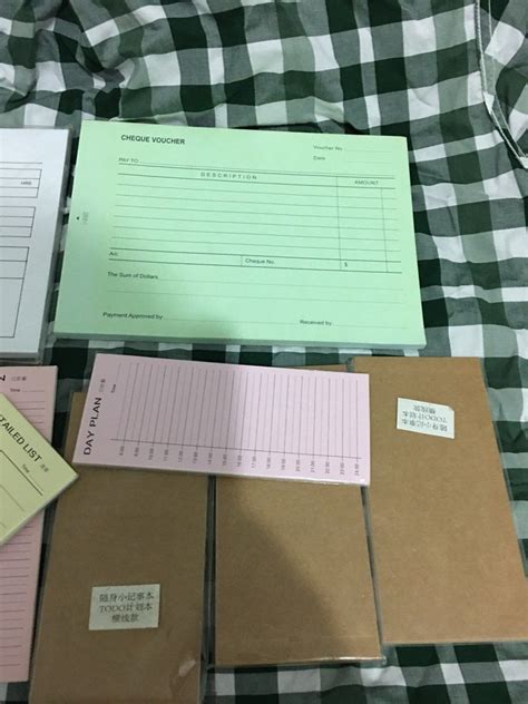 Salary Cheque Cheque Voucher Day Plan Detail List Notebooks All 10
