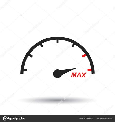 Icône vitesse maximale Illustration vectorielle plate Compteur de