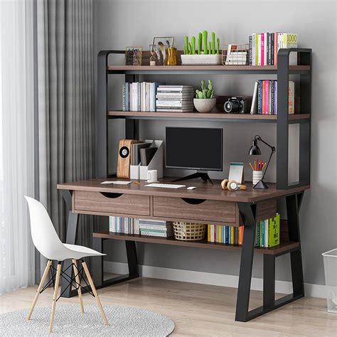 Amazon Com Computer Desk With Storage Shelves And Drawers Home Office Writing Workstation