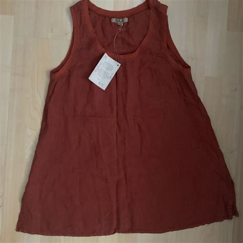 Flax Tops Flax Rust Sleeveless Tunic Top New S Poshmark