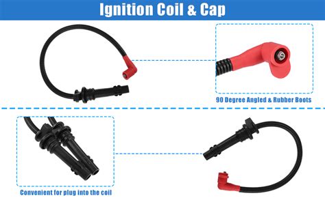 Uxcell 1 Set Utv Spark Plug Ignition Coil Wires No 4014296 For Polaris Rzr 900 1000