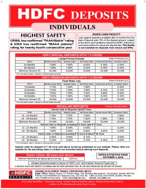 Fillable Online HDFC Ltd Fixed Deposits Individual Form Pdf Fax Email Print PdfFiller