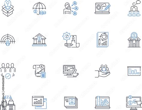 Risk Management Line Icons Collection Mitigation Assessment