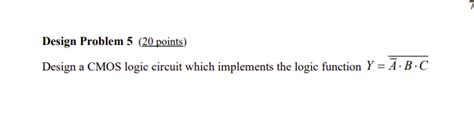 Solved Design Problem Points Design A CMOS Logic Chegg