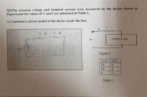 Solved Q3the Terminal Voitage And Terminal Current Were