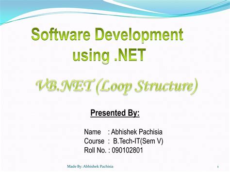 Vb Net Loop Structure PPT