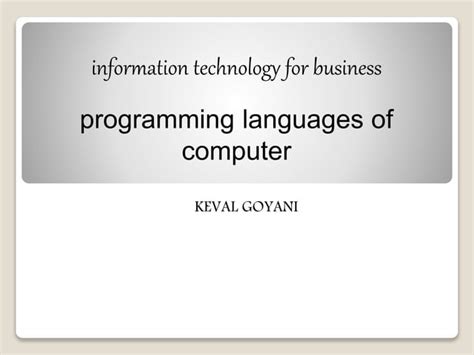 programming languages of computer pptx
