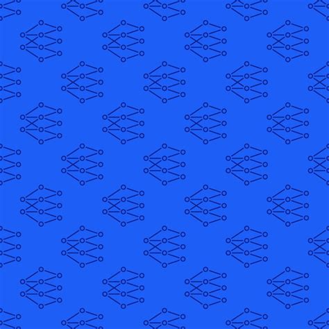 ai neural networks tech vector concept blue line seamless pattern