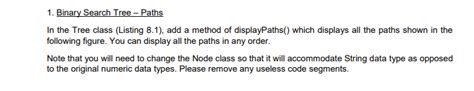 Binary Search Tree Paths In The Tree Class Chegg