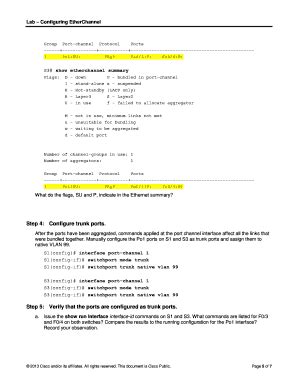Lab Configuring Etherchannel Fill Online Printable Fillable Blank PdfFiller