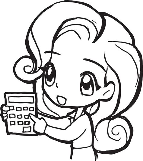 Office Girl Cartoon Doodle Kawaii Anime Coloring Page Cute 60 Off