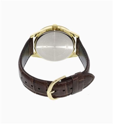 Casio Ltp V005gl 1b2 Womens Gold Tone Brown Leather Band Black Dial Analog Dress Watch