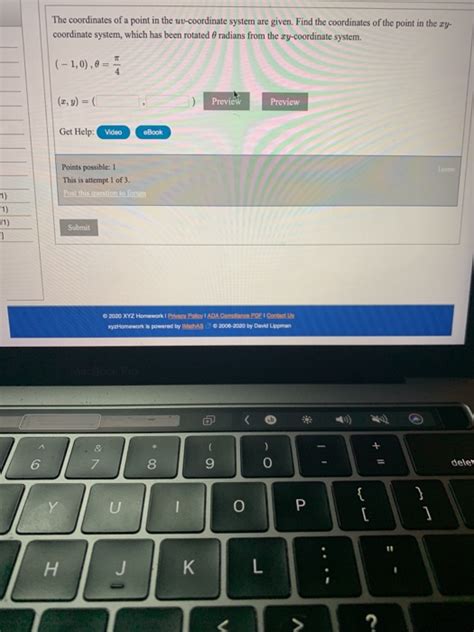 Solved The Coordinates Of A Point In The Uv Coordinate Chegg Com