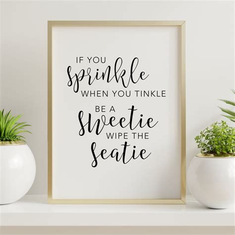 If You Sprinkle When You Tinkle Sign Printable Etsy