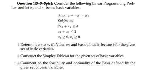 solved question 1[5 5 5pts] consider the following linear