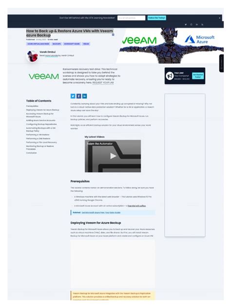How To Back Up And Restore Azure Vms With Veeam Azure Backup Pdf