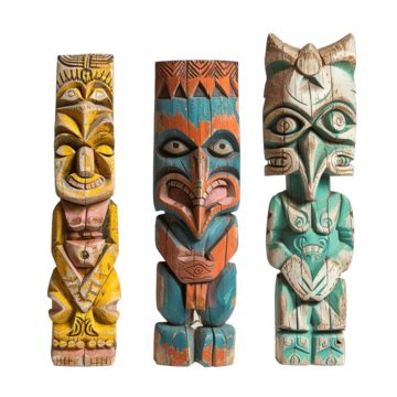 Tiki Idol Collection Totem Vintage Color Set Tiki Idol Collection Png Transparent Image And