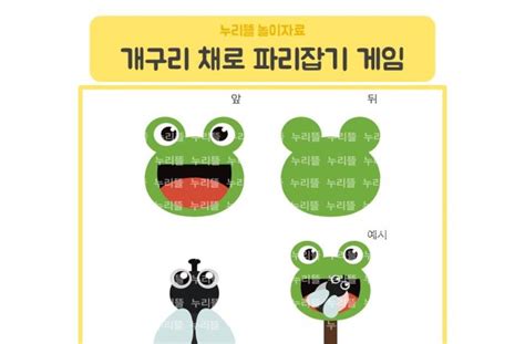수조작 개구리 채로 파리 잡기 놀이