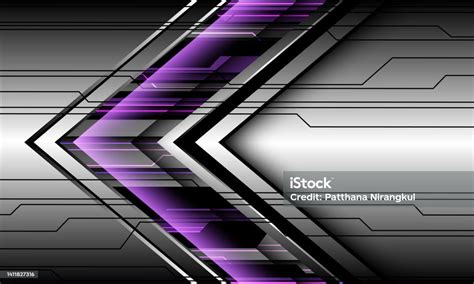추상 보라색 실버 메탈 블랙 사이버 화살표 방향 미래 기술 기하학적 디자인 현대 배경 벡터 0명에 대한 스톡 벡터 아트 및 기타 이미지 0명 가상현실 강철 Istock
