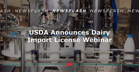Usda Announces Dairy Import License Webinar
